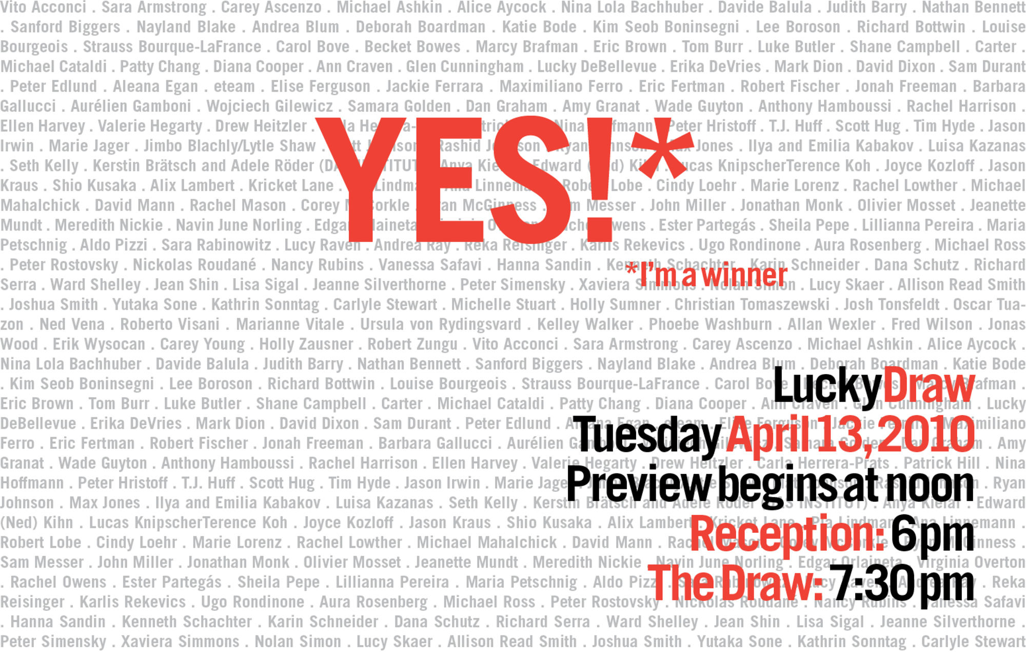 Spring Benefit: Lucky Draw 2010 – Events – SculptureCenter